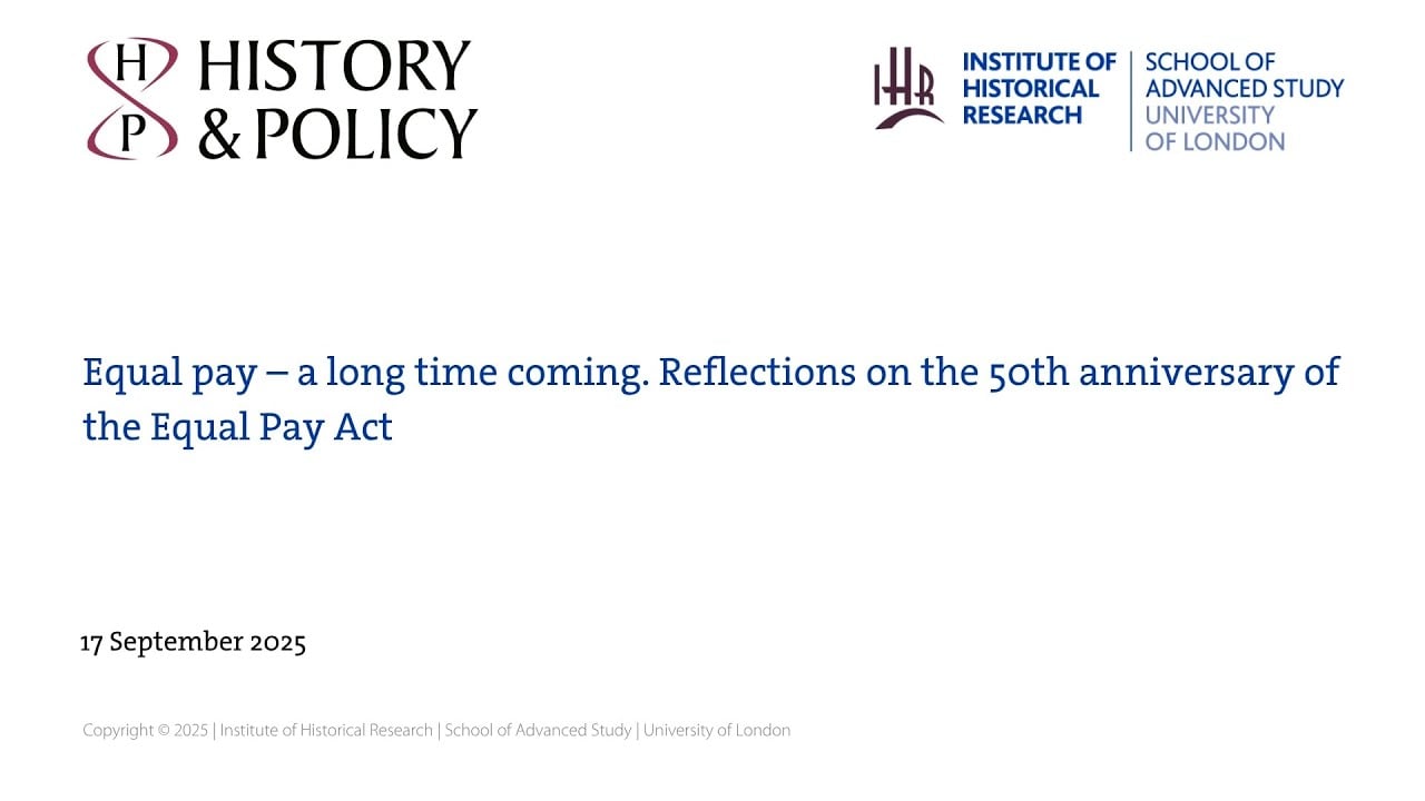 Equal pay – a long time coming. Reflections on the 50th anniversary of ...